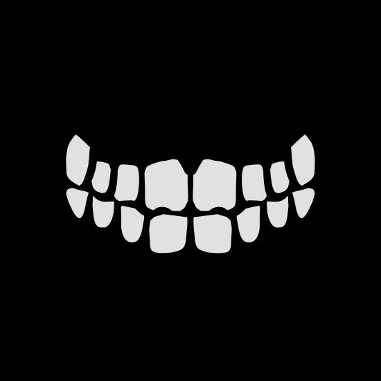White Teeth Smile Black Background