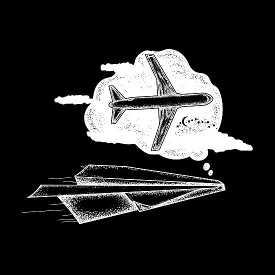 Fugl I Fly Silhuett Tatovering Ink Pen Drawing Illustration Flying