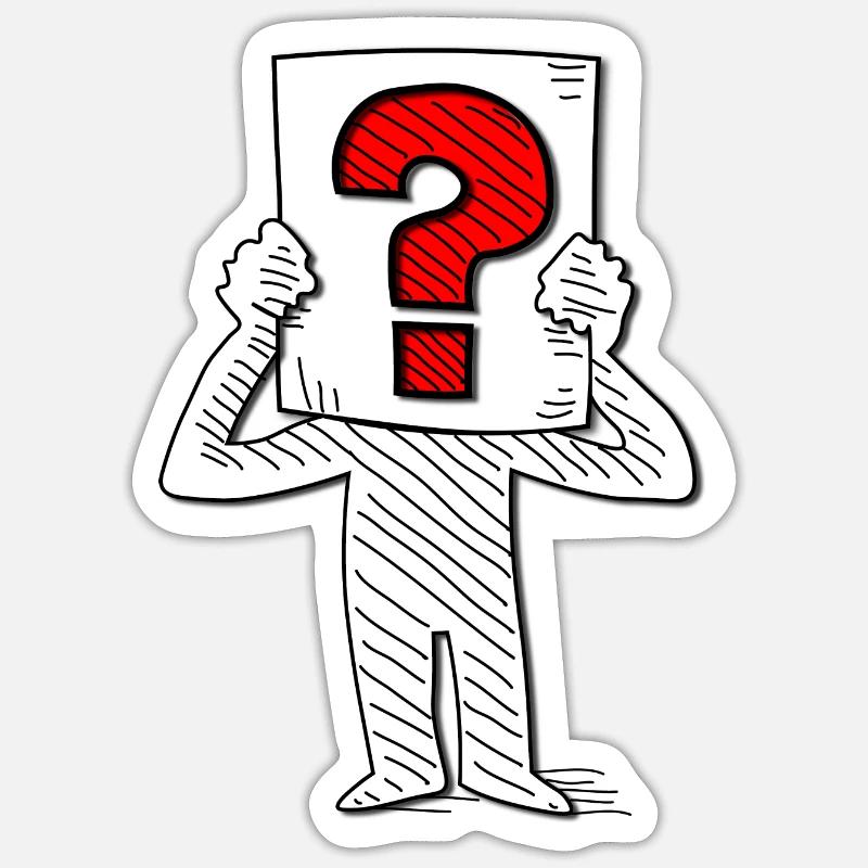 Questioning Stickers | Unique Designs | Spreadshirt