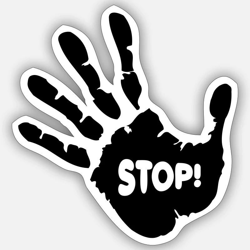 Black Stop Hand Sign