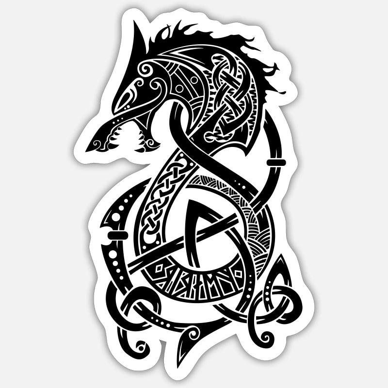 Fenrir Symbol Viking Fenrir Monstrous Wolf Norse Mythology Art Print