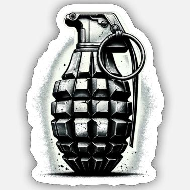 Hand Grenade Tattoo Stencil Grenade, Stencil Graffiti Art Stock Photo